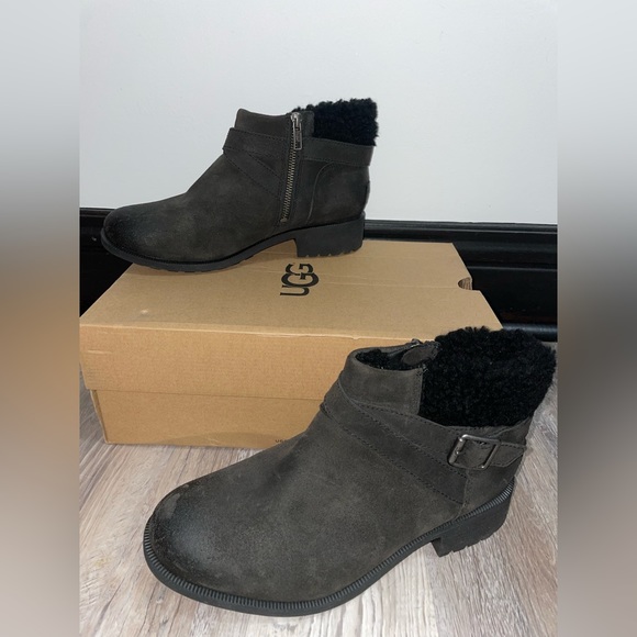 Shoes | Ugg Benson Black Leather Ankle Boot Us 9 Eu 4 Uk 7 | Poshmark